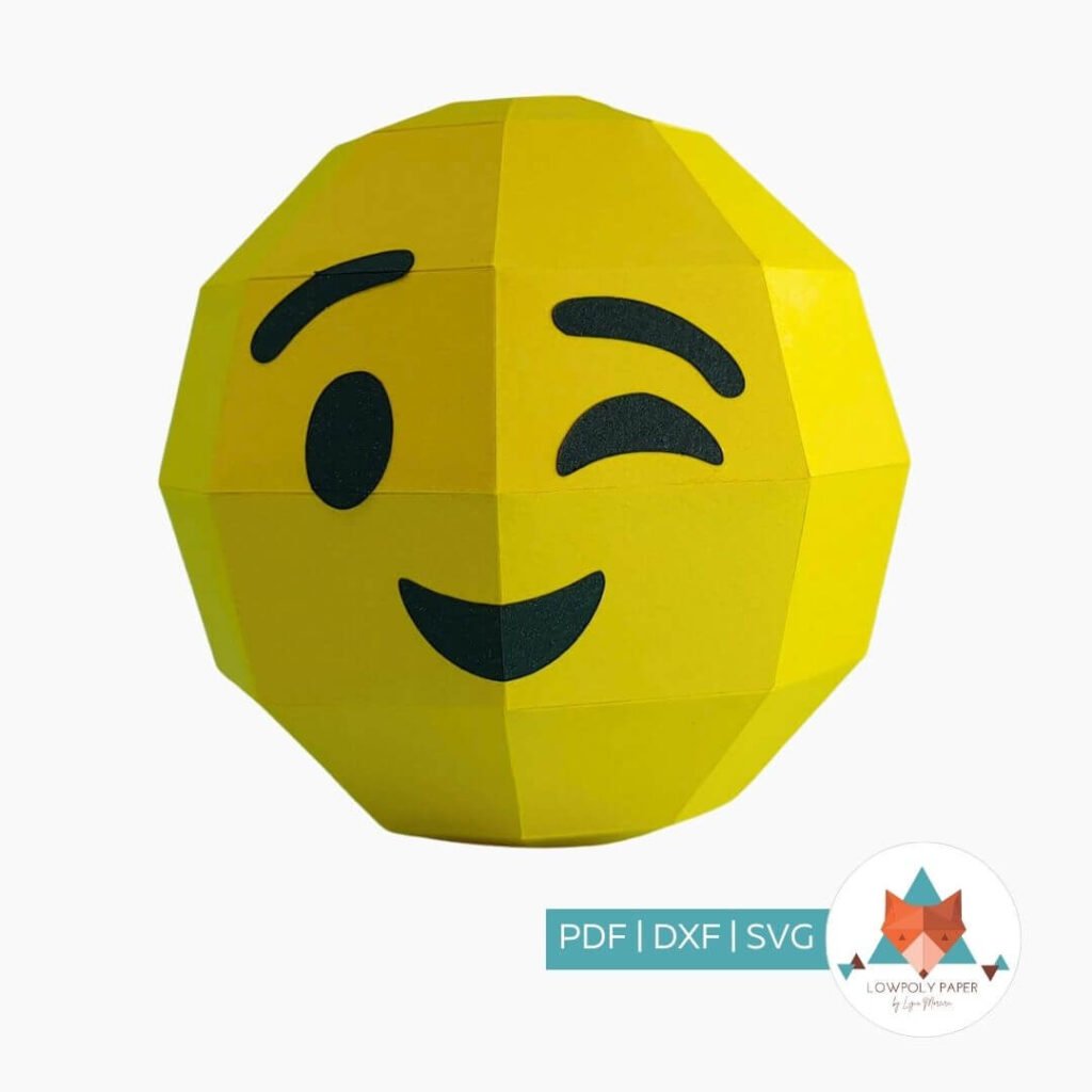 EMOJI – PAPERCRAFT LOWPOLY (PDF/DXF/SVG) - Lowpoly Paper by Ligia Moreira