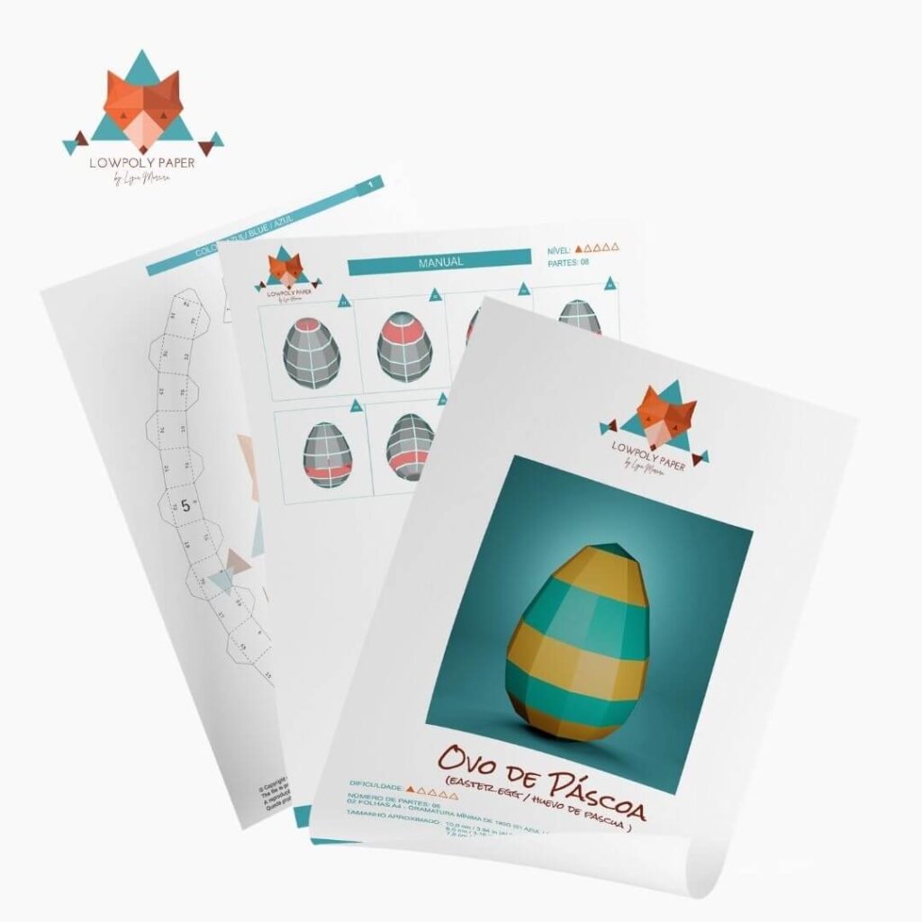 OVO DE PÁSCOA MOD. 01 – PAPERCRAFT LOWPOLY (PDF/DXF/SVG) - Lowpoly ...
